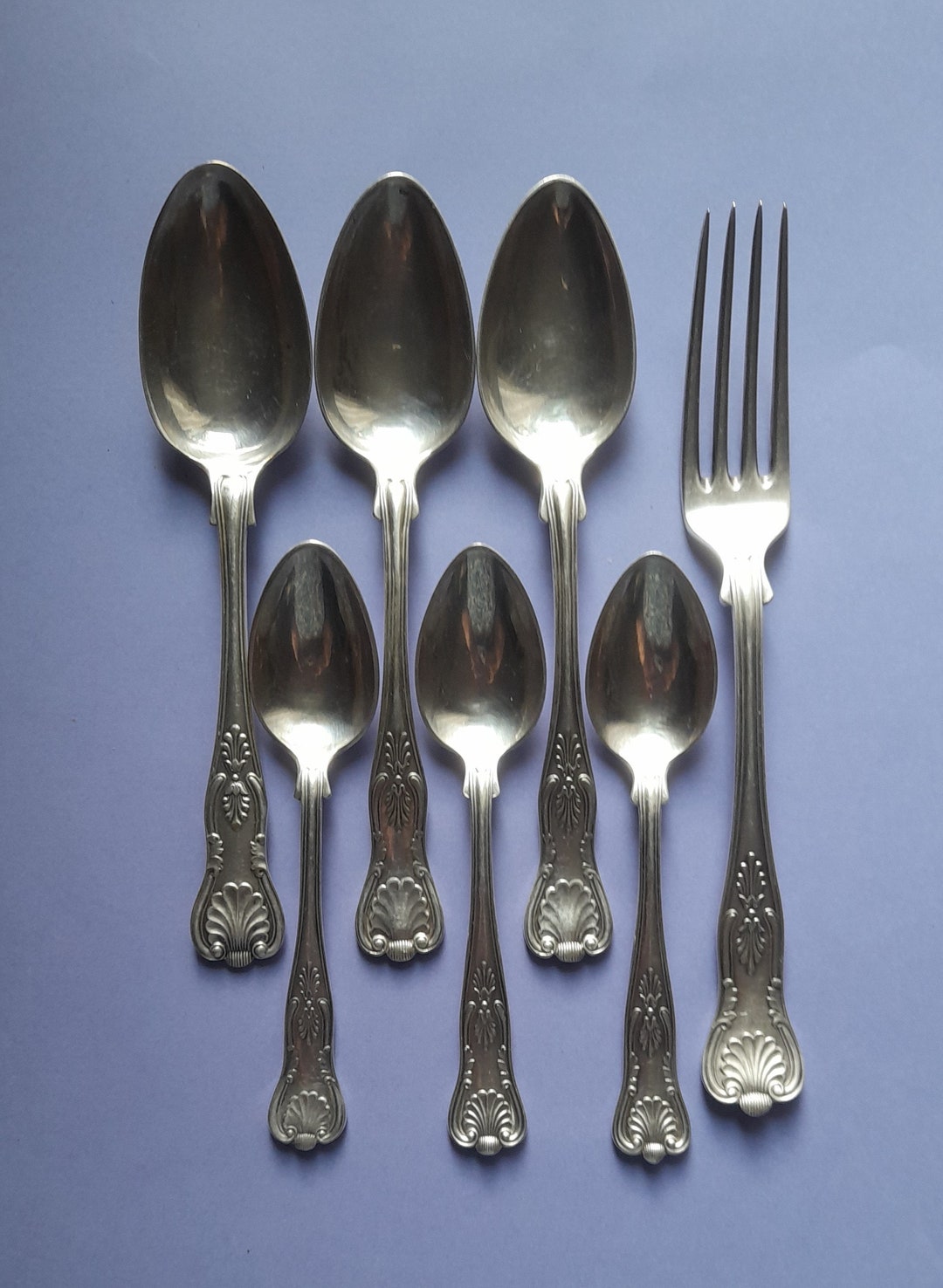 Vintage Silver Plated Kings Pattern Large Flatware Vintage - Etsy