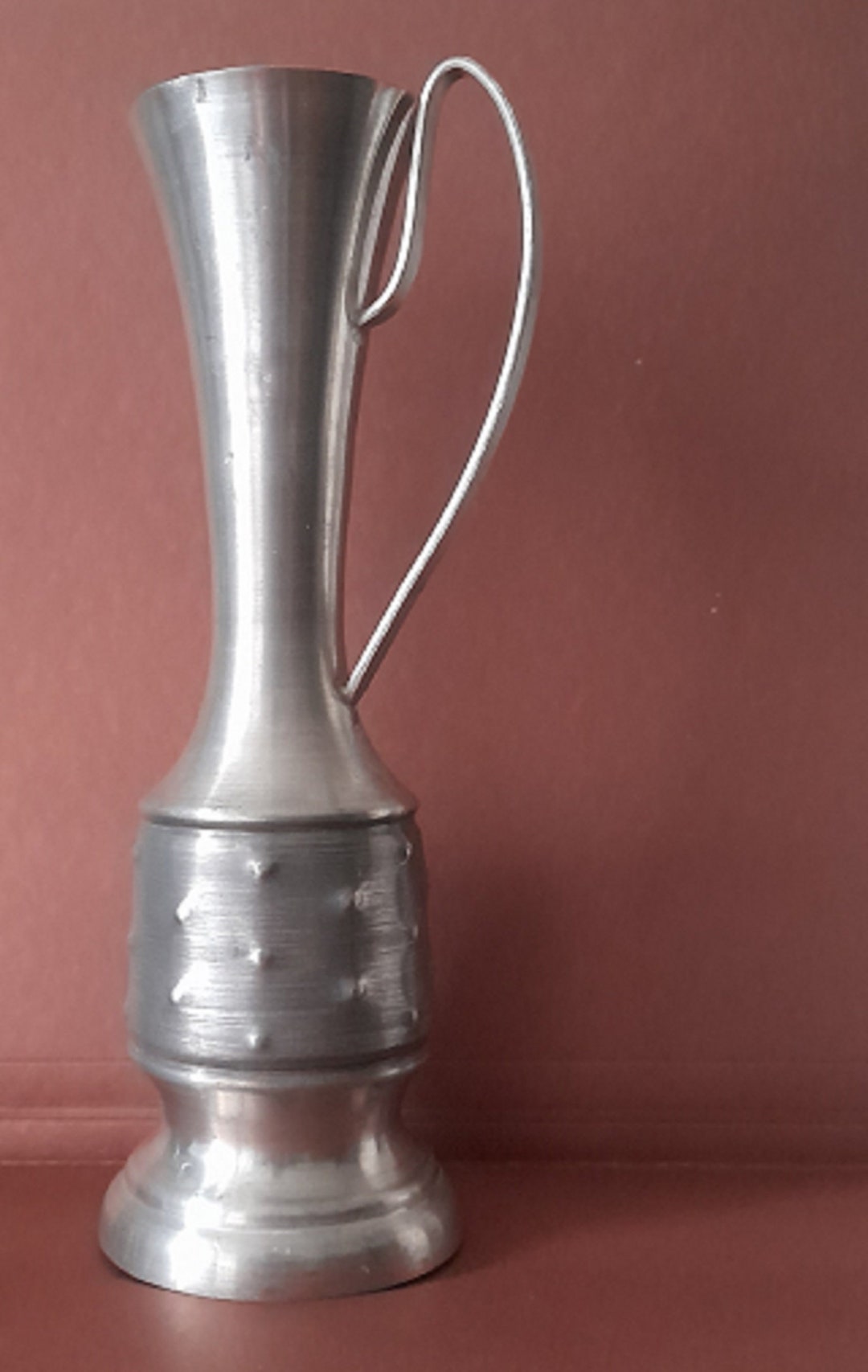 Vintage Norwegian Decorative Pewter Jug With Handle. Old Tin Handled ...