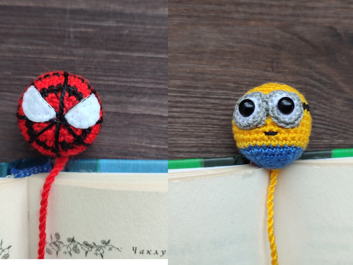 Crochet Spider Bookmark for Man Cute Bookmark Gift for Readers Mini ...