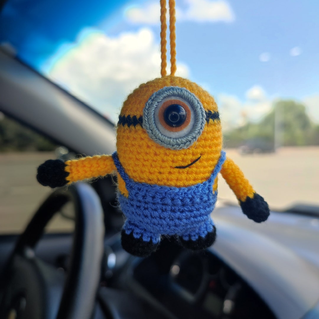 Minion Car Mirror Decoration Minion Car Accessories Crochet - Etsy