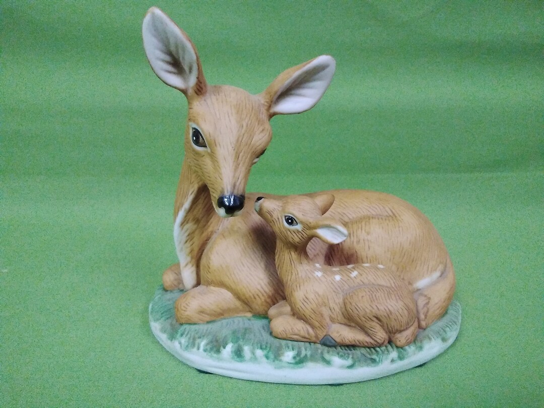 Vintage Homco Mother Deer and Fawn Figurine - Etsy