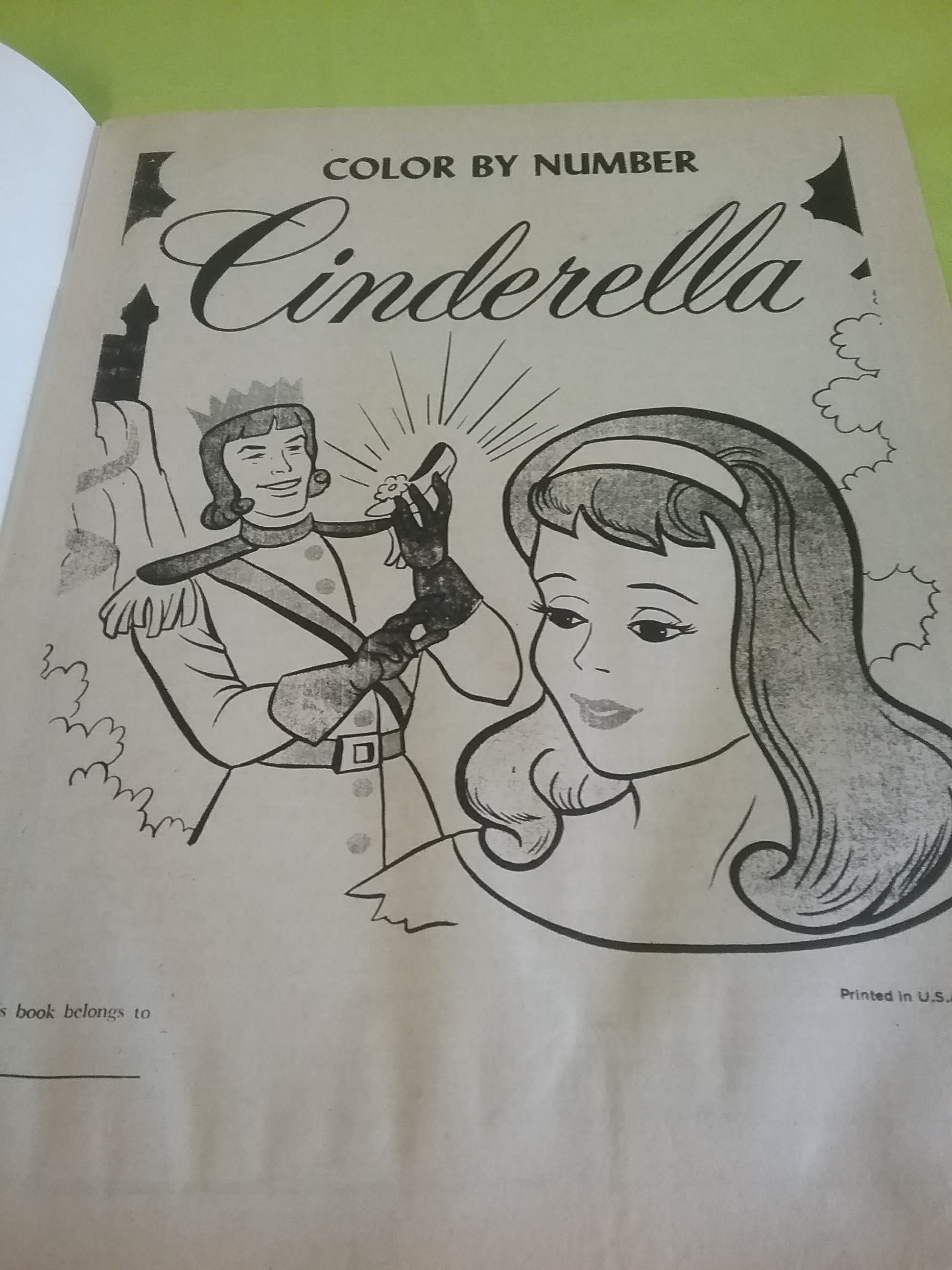 Vintage 1970's Color by Numbers Cinderella Coloring Book - Etsy
