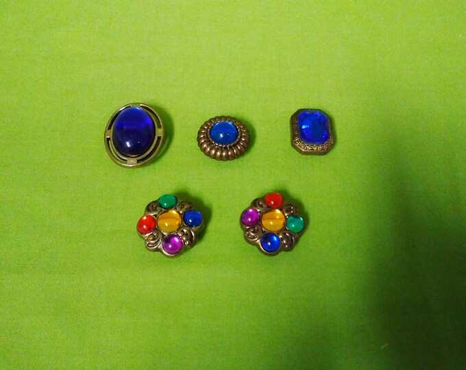 Set of 5 Vintage Button Covers - Etsy