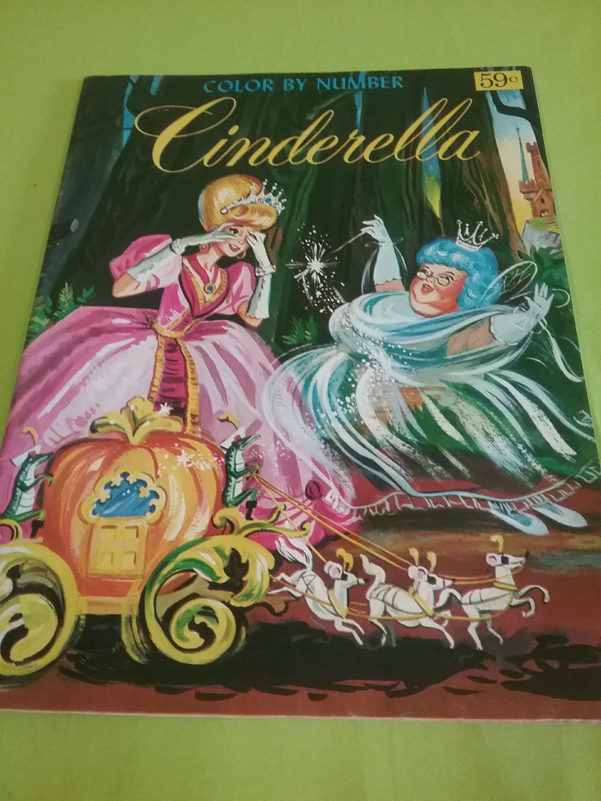Vintage 1970's Color by Numbers Cinderella Coloring Book - Etsy