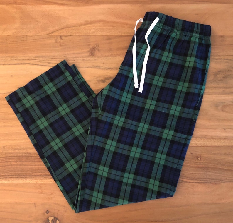 Women's Checked PJ Trousers. Tartan Pyjamas Green/navy Red/navy Pink ...