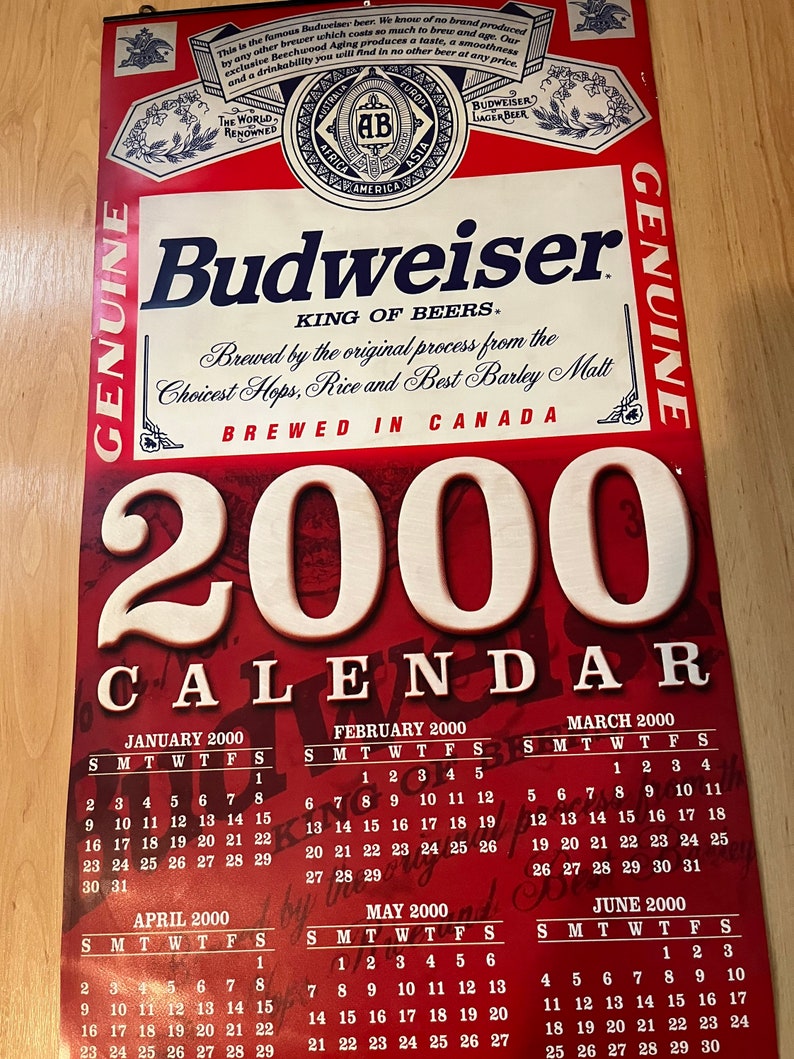 Budweiser Vintage Y2K Promo Calendar/poster - Etsy