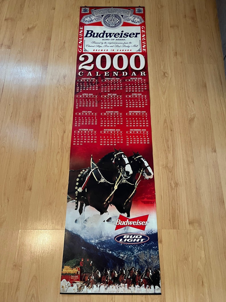 Budweiser Vintage Y2K Promo Calendar/poster - Etsy