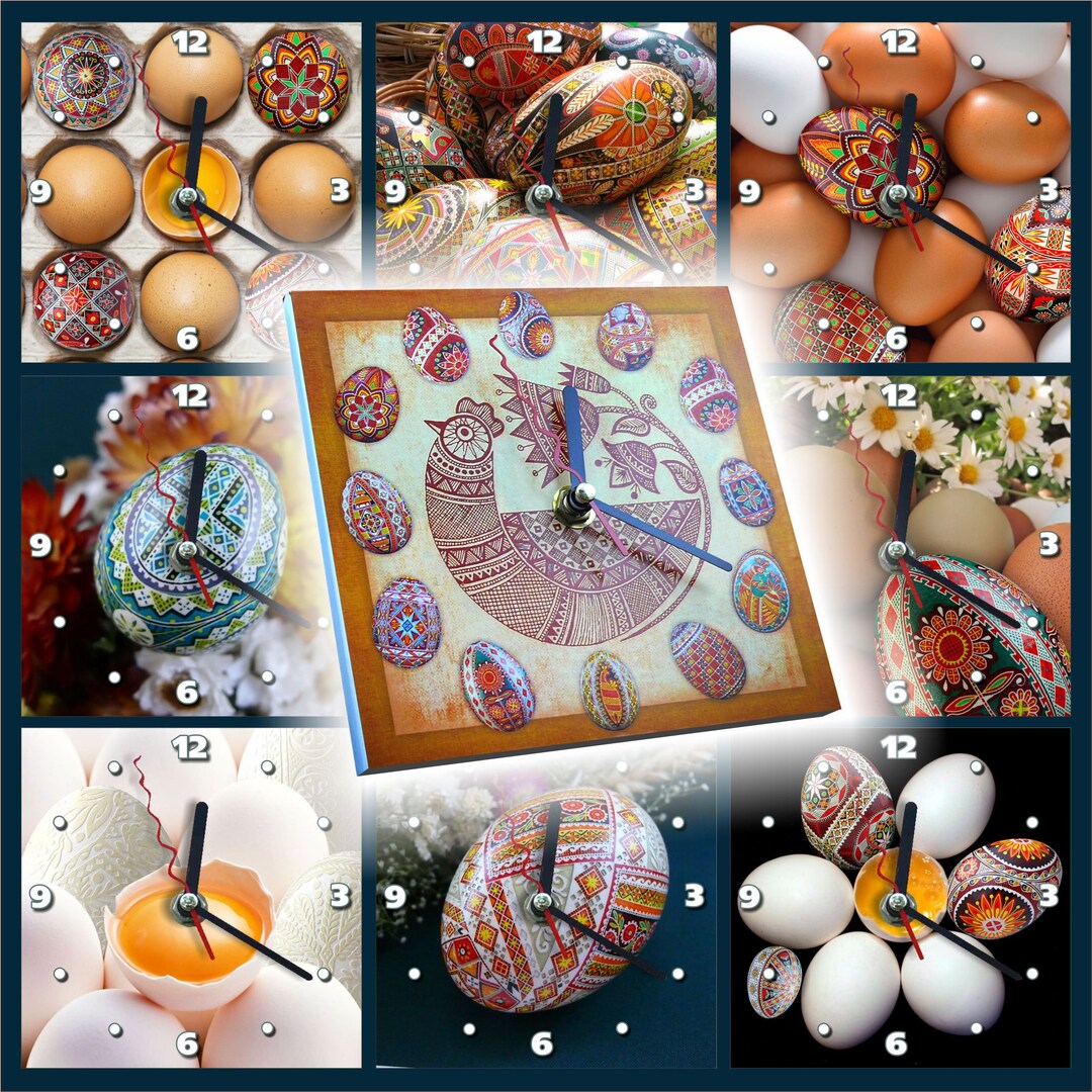 Ukrainian Art-decor Desk Clock "pysanka" #1 / Gift Pisanki Osterei ...
