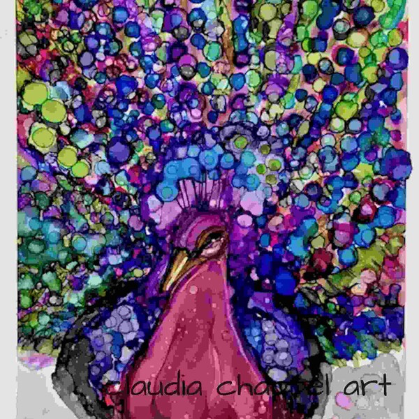 Alcohol Ink Peacock - Etsy