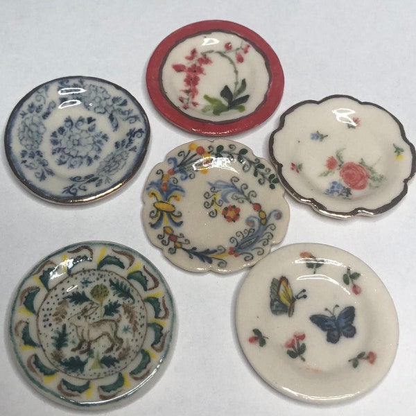 Miniature Ceramic Plates - Etsy