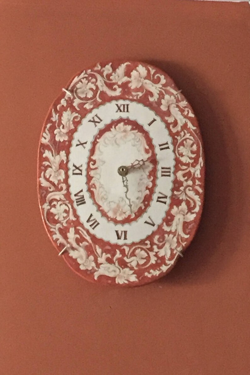Ceramic Clock Italian Floral Design Hand Painted Gift for - Etsy
