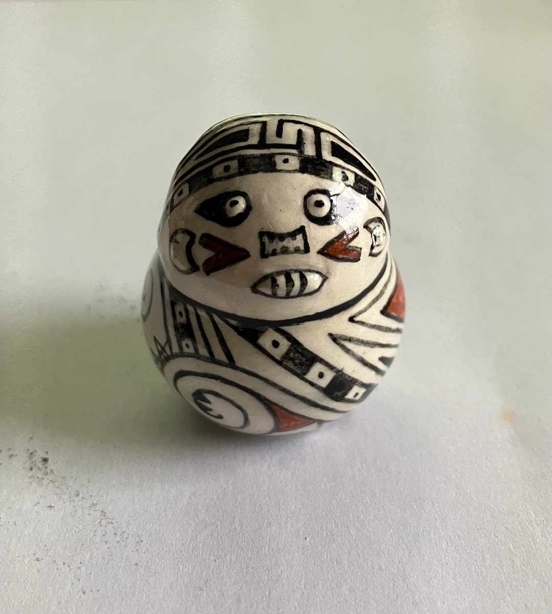Miniature Pre-colombian Human Effigy Jar Ceramics 1/8 Scale Glazed OOAK ...