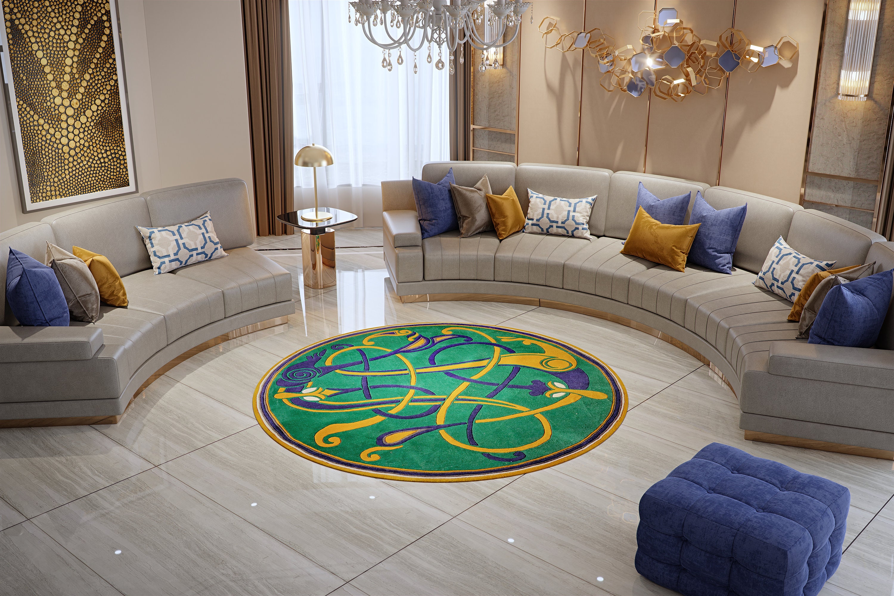 Unique Design Circular Area Rug - Etsy