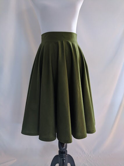 Midi Circle Skirt - Tea Length Full Skirt - Cotton Calf Length - All ...