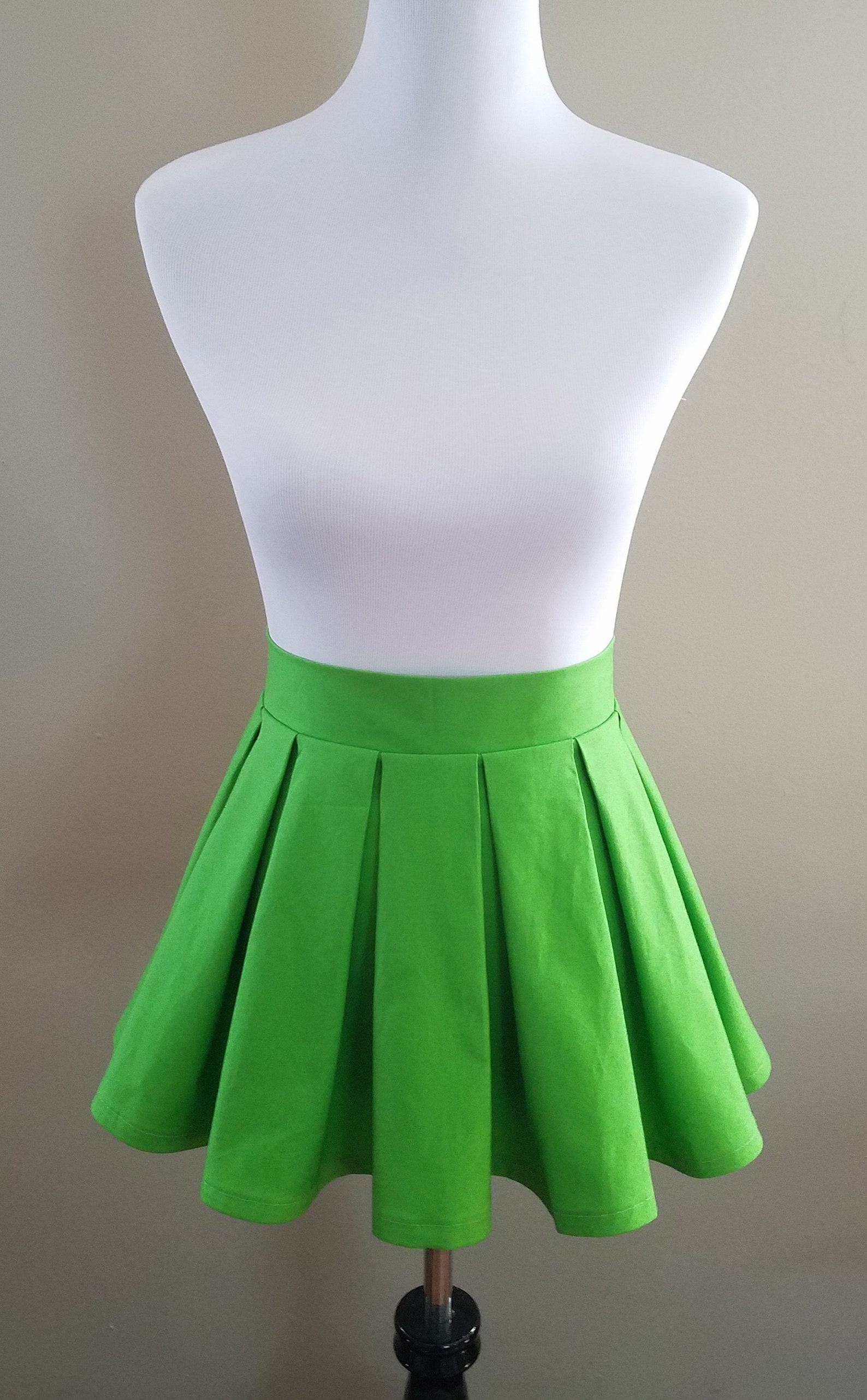 Box Pleat Mini Skirt Pleated Mini Skirt Available in Color | Etsy