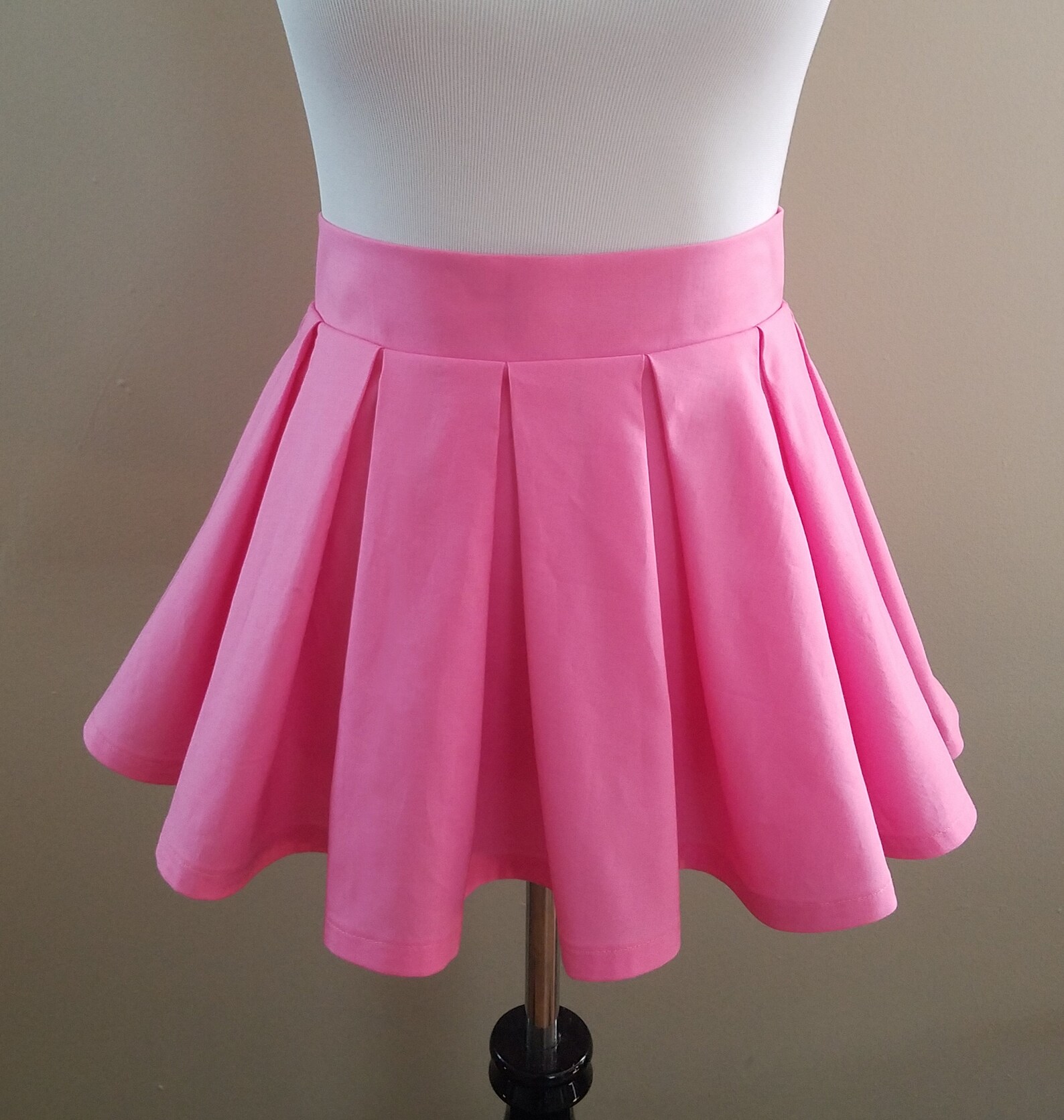 Box Pleat Mini Skirt Pleated Mini Skirt Available in Color | Etsy