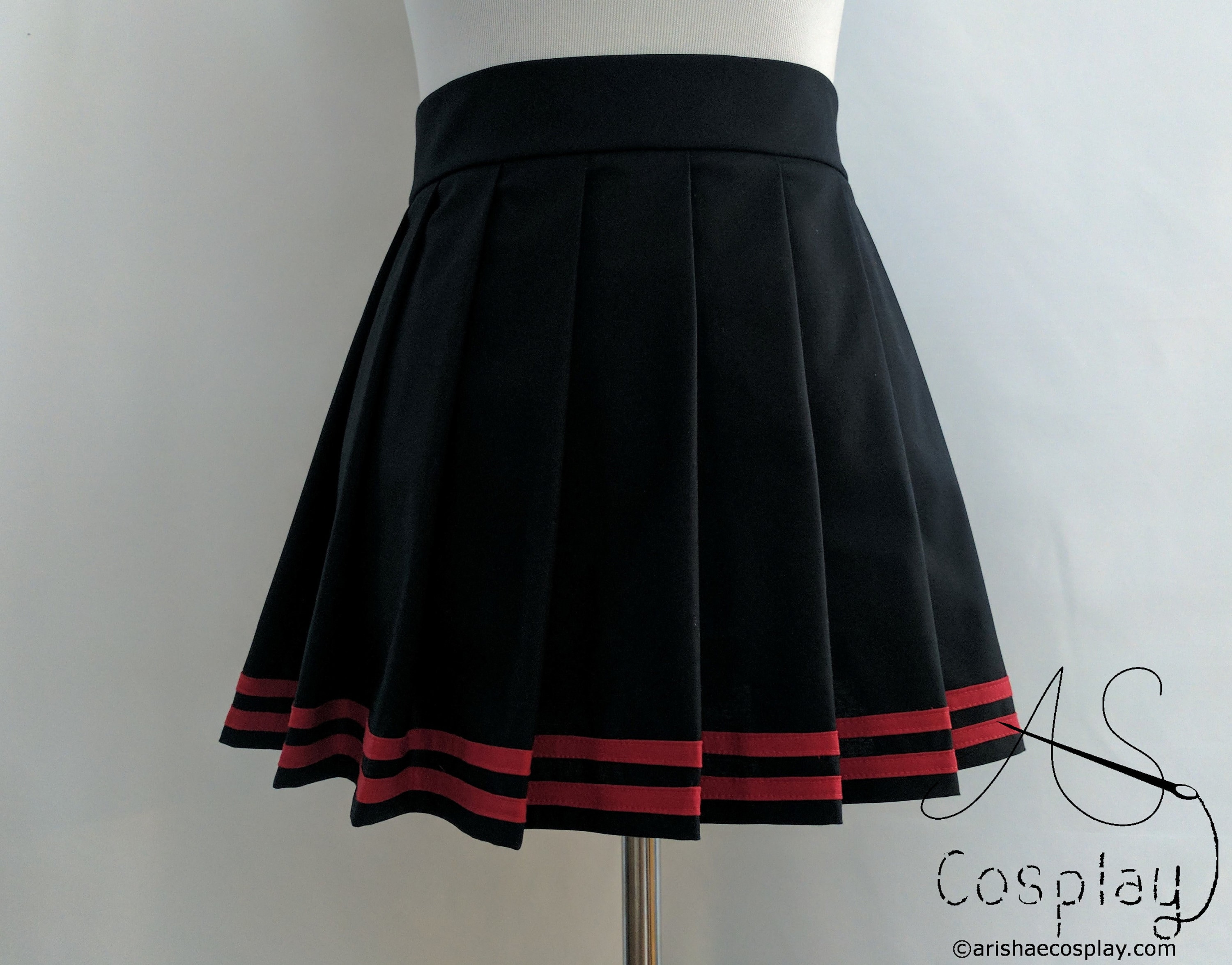 Knife Pleat Skirt with Stripe or Two Stripes Mini Skirt in | Etsy