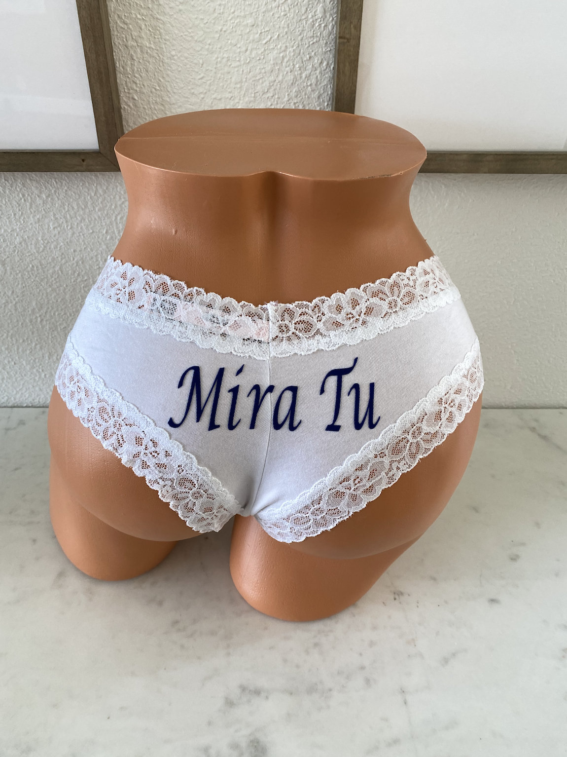 Personalize A White Victorias Secret Cotton Floral Lace Waist Cheeky