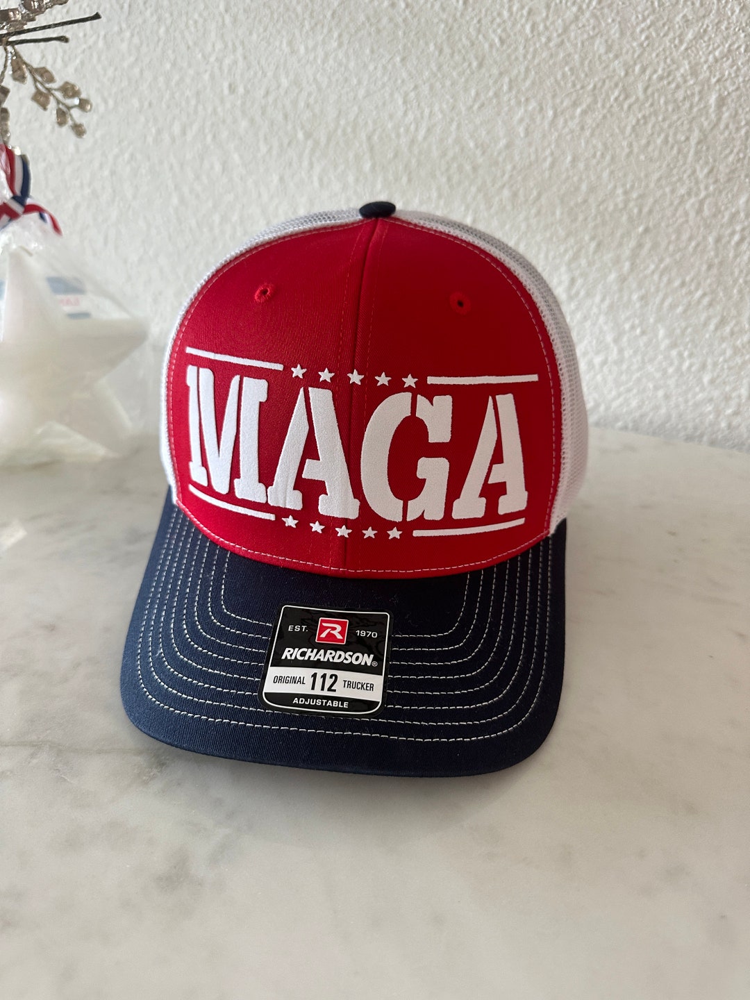 Personalized MAGA Trucker Hat: Richardson 112 Adjustable Snapback - Etsy