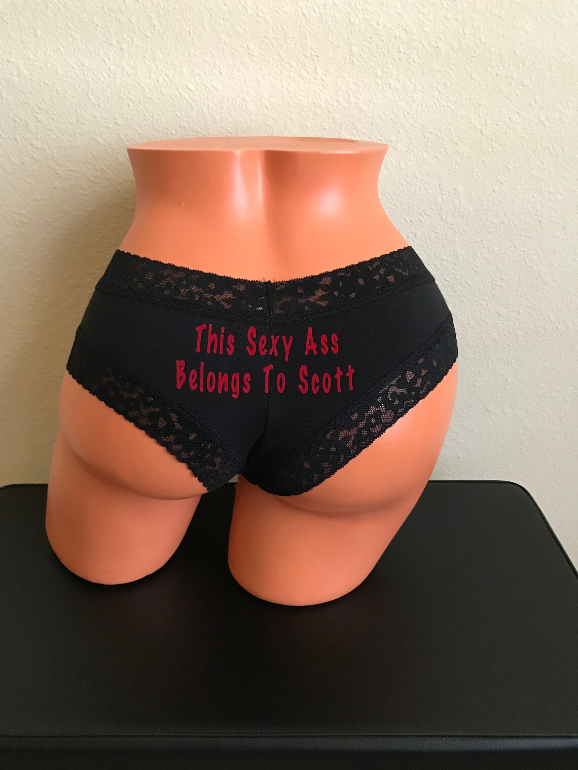 Personalize A Victoria Secret Black Cheeky Panty This Booty Etsy