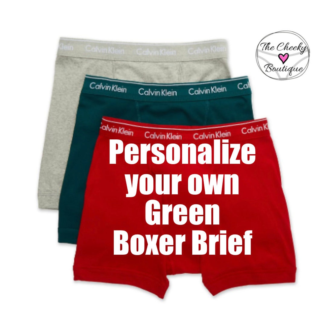 Customize Your Own Calvin Klein Men's Green Boxer Brief, Fast Shipping ...
