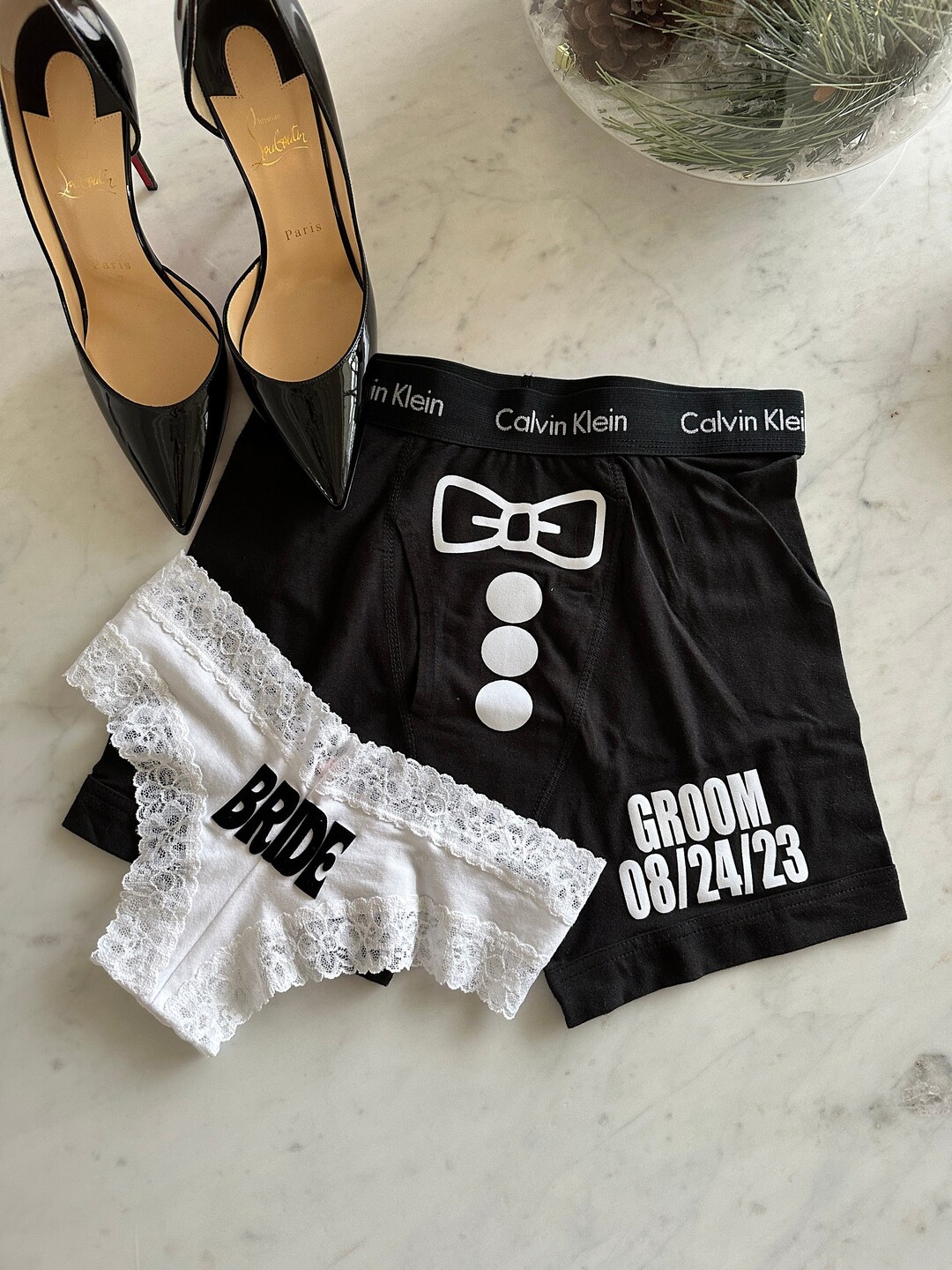 Personalized Bride and Groom Underwear | Calvin Klein Boxer Briefs ...
