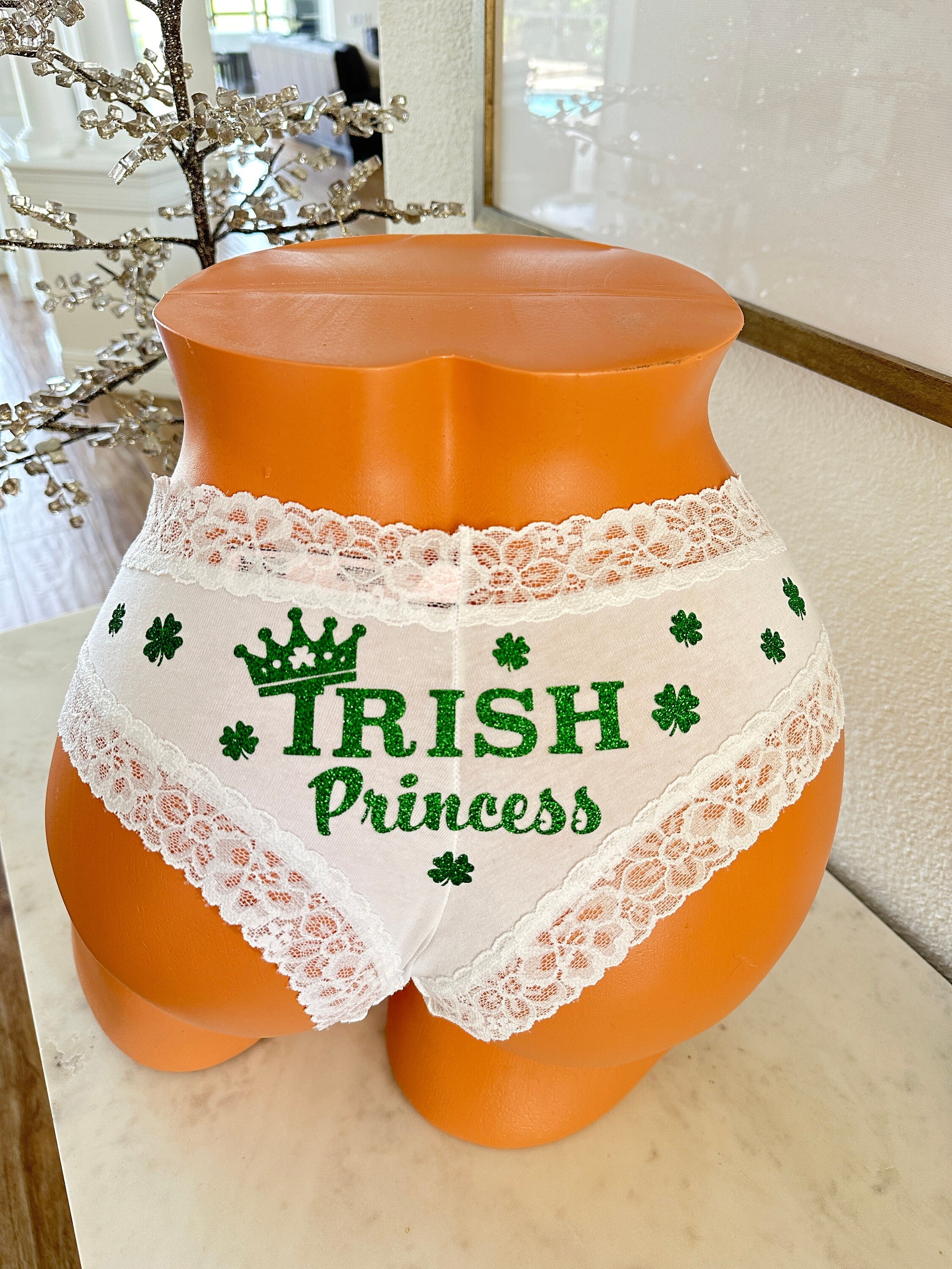 Irish Princess White Victorias Secret Cotton Floral Lace Waist Cheeky