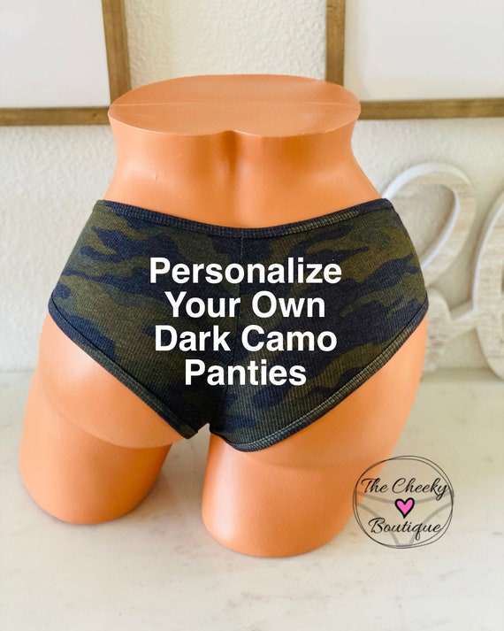Personalize a Camo Victoria Secret Ribbed Cotton Cheekster Panty FAST SHIPPING Military Underwear Military Bride Military Lingerie Etsy UK