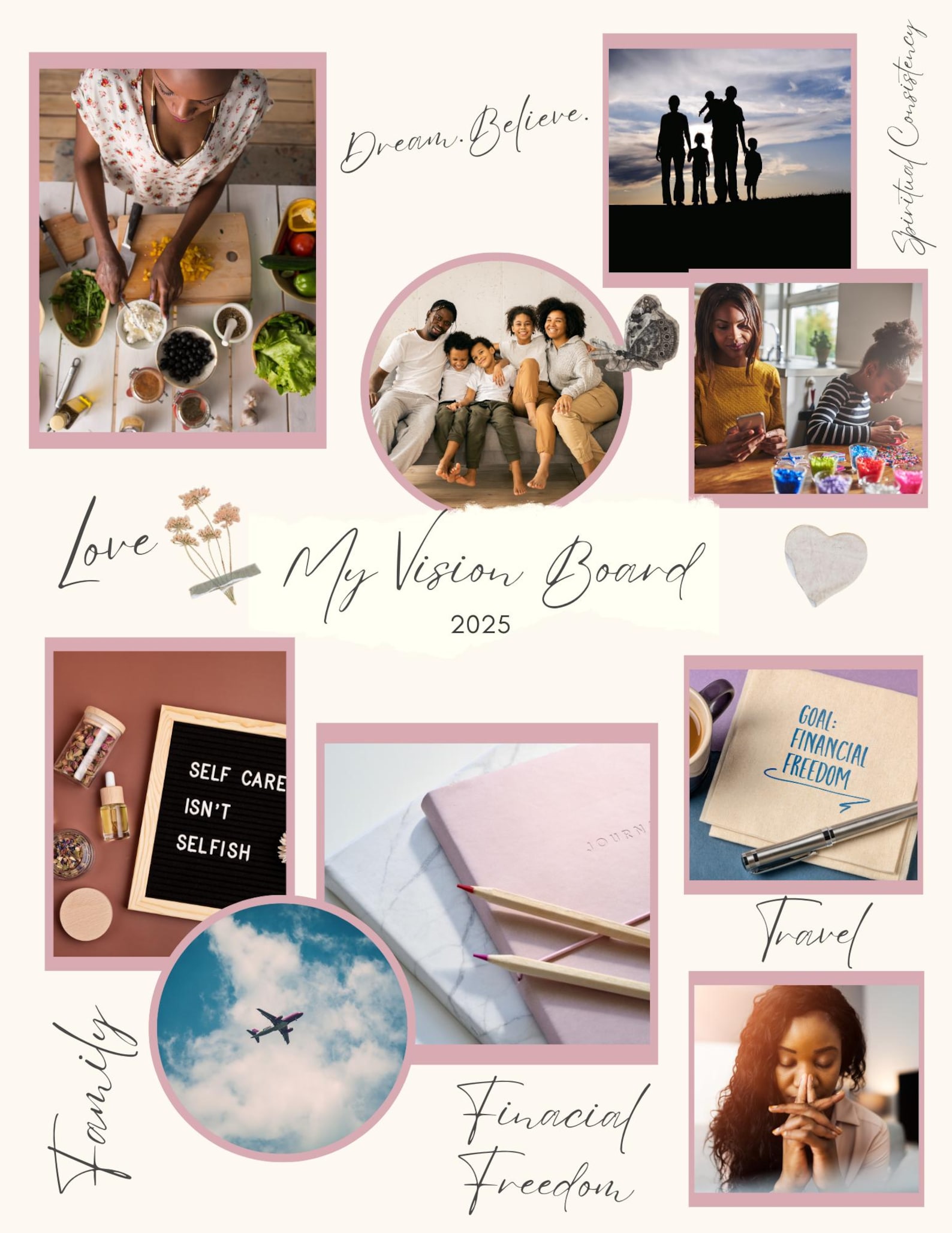 Christian Women Vision Board | Spiritual Purpose Checklist | Goals ...