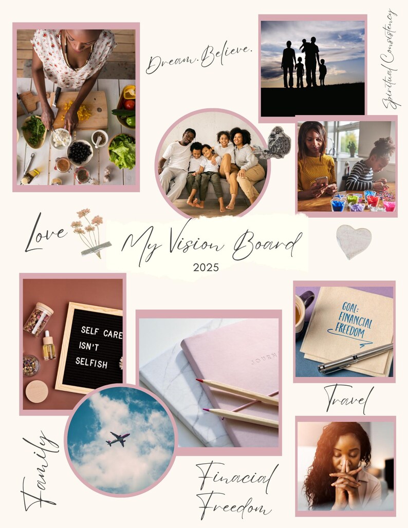Christian Women Vision Board | Spiritual Purpose Checklist | Goals ...