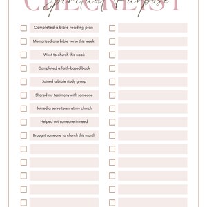 Christian Women Vision Board | Spiritual Purpose Checklist | Goals ...