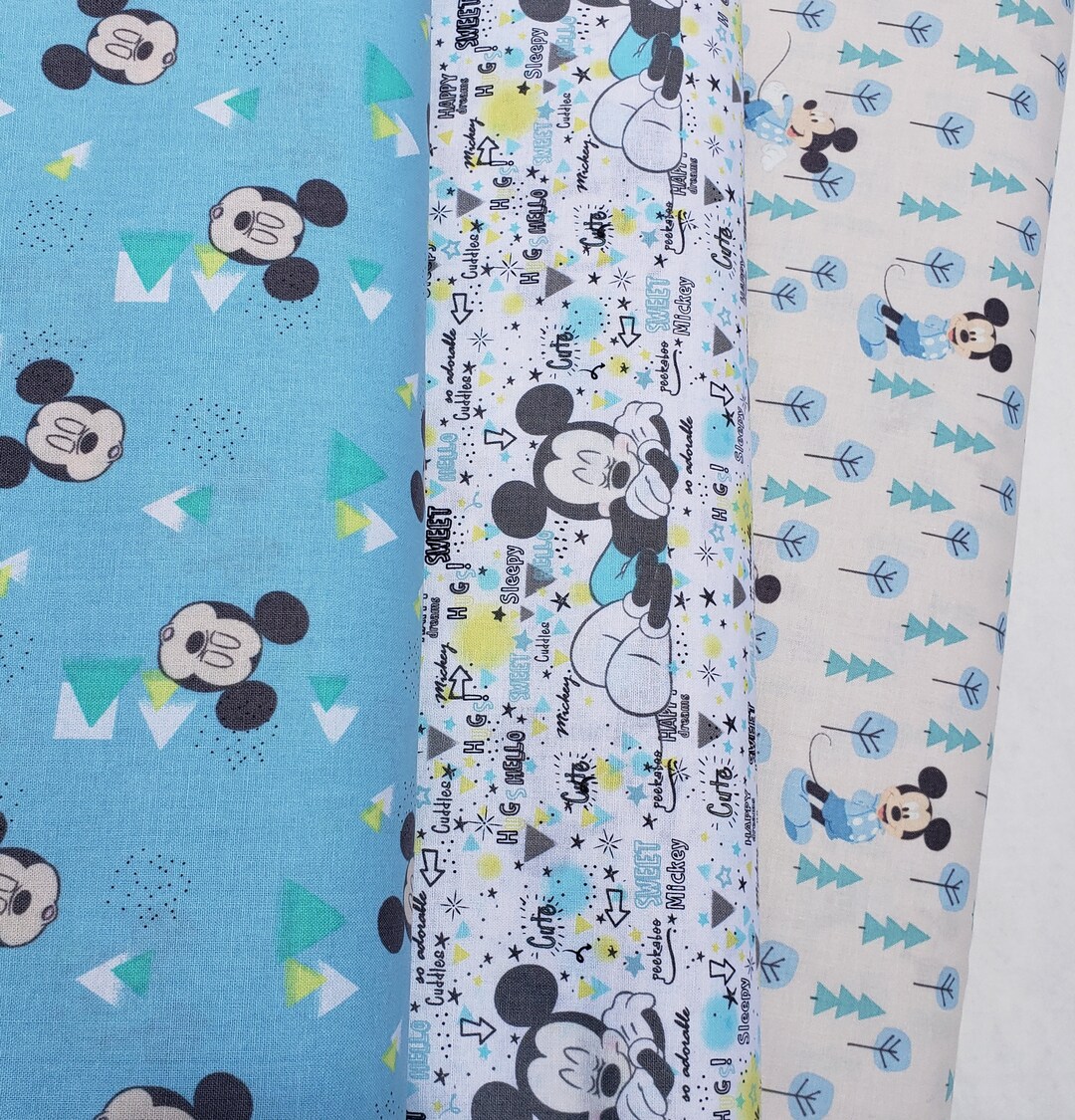 Disney Mickey Mouse Cotton Fabric - Etsy