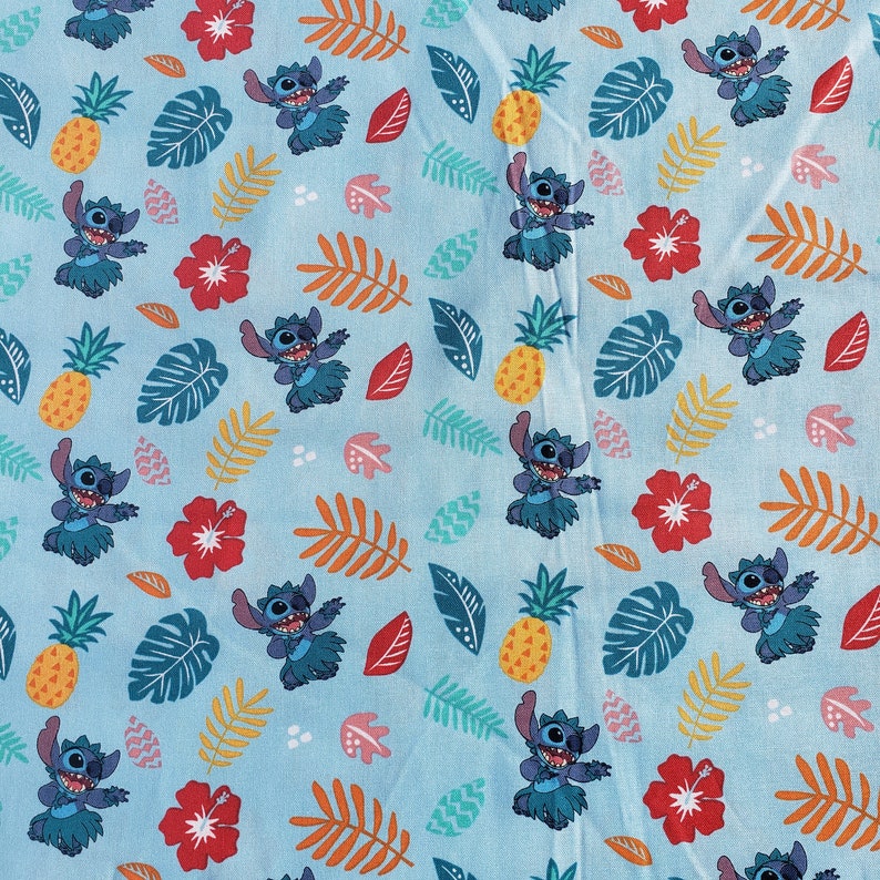 Disney Stitch Cotton Fabric | Etsy