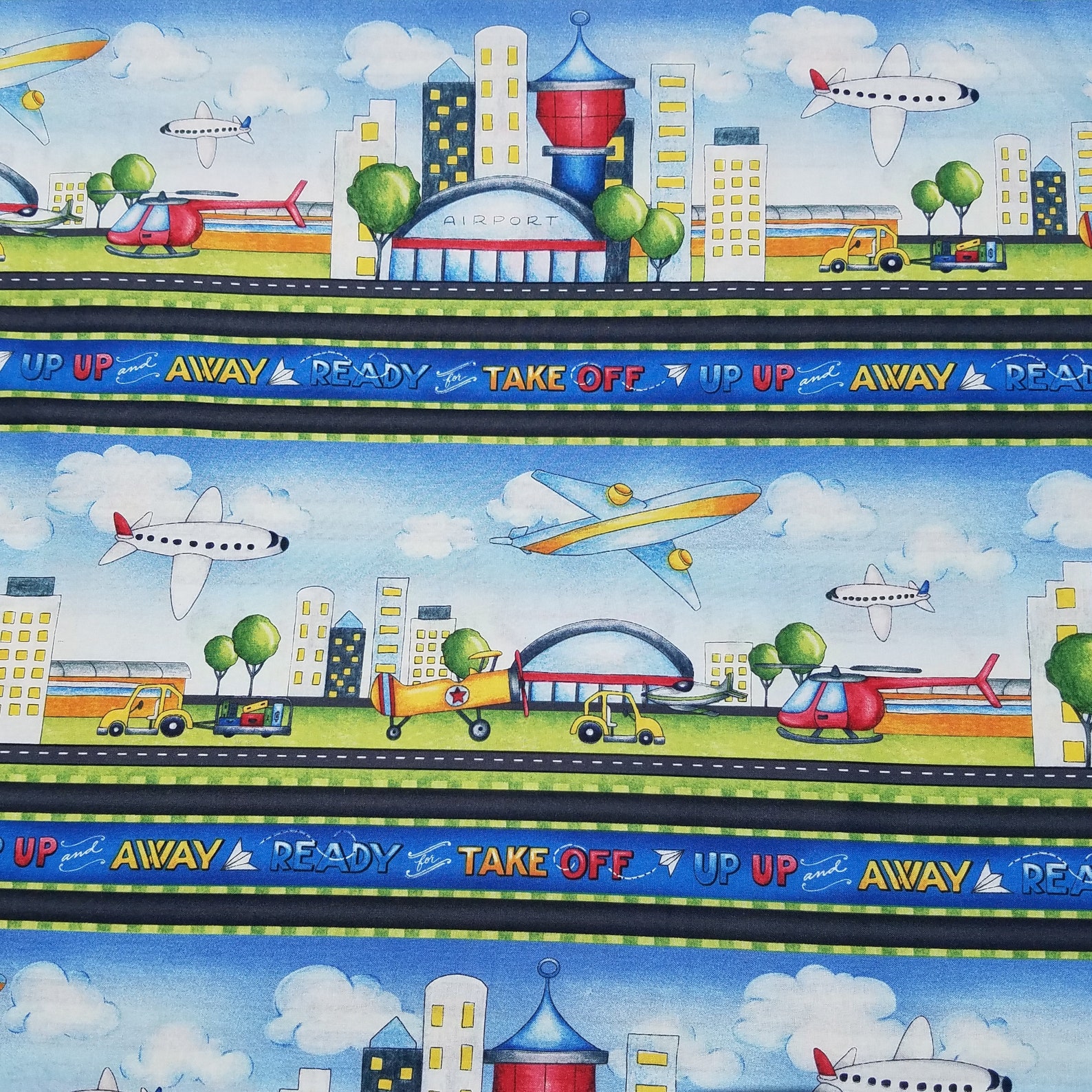 Airplane Fabric, Ready for Take off Cotton Fabric by Wilmington - Etsy