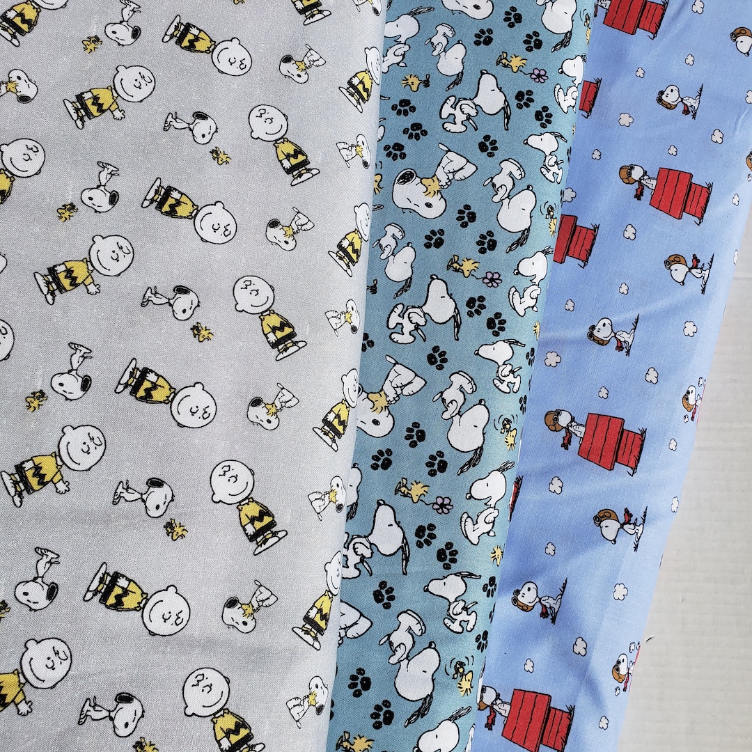 Snoopy Cotton Fabric - Etsy