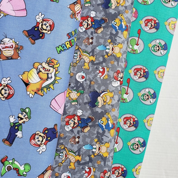 Super Mario Fabric by the Yard - Etsy