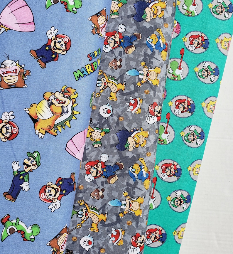 Super Mario Cotton Fabric - Etsy