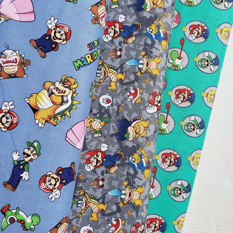 Super Mario Fabric by the Yard - Etsy
