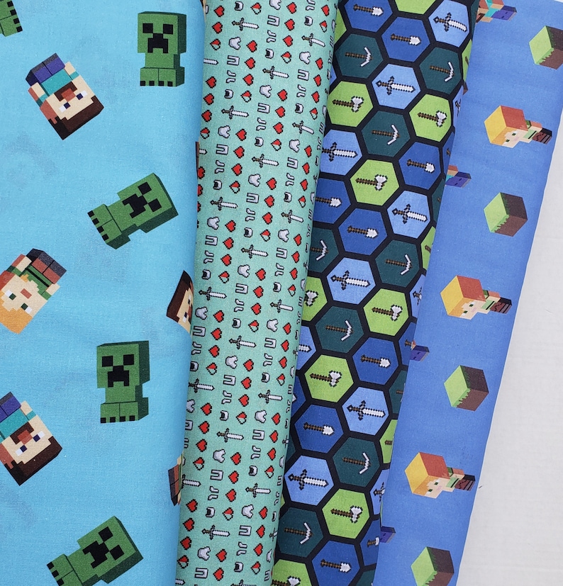 Minecraft Cotton Fabric | Etsy
