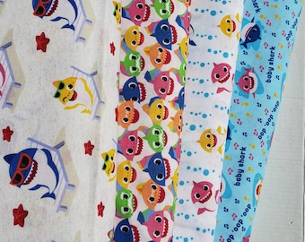 Baby Shark Fabric White Baby Shark Quilting Cotton Baby - Etsy