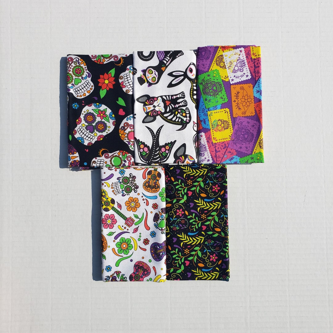 Dia De Los Muertos 5 Pc Bundle Cotton Fabric - Etsy