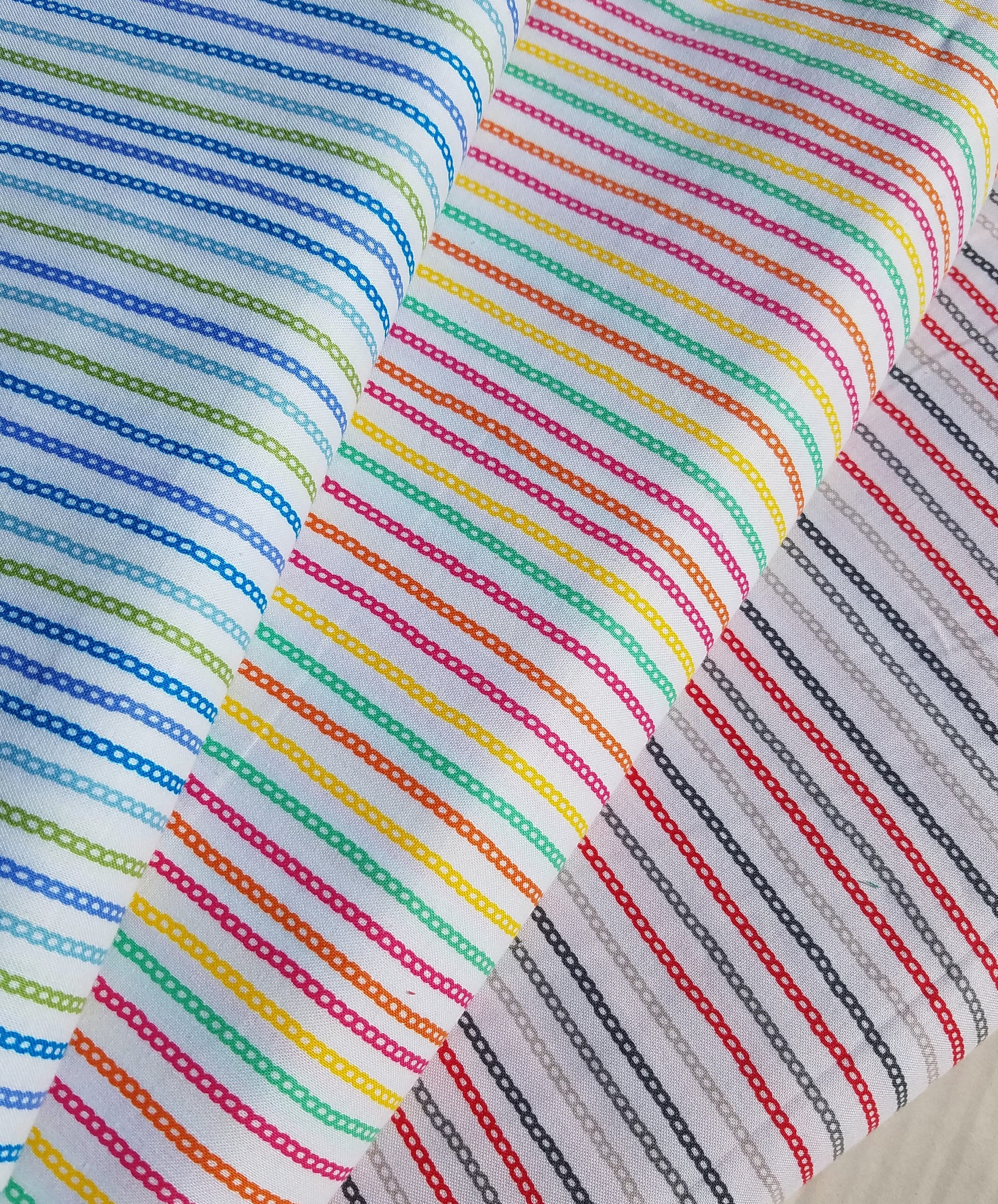 Stripe Cotton Fabric Chains Blue Green Yellow Pink or Black - Etsy