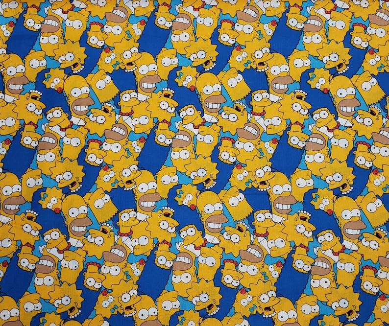The Simpsons Cotton Quilt Fabric - Etsy