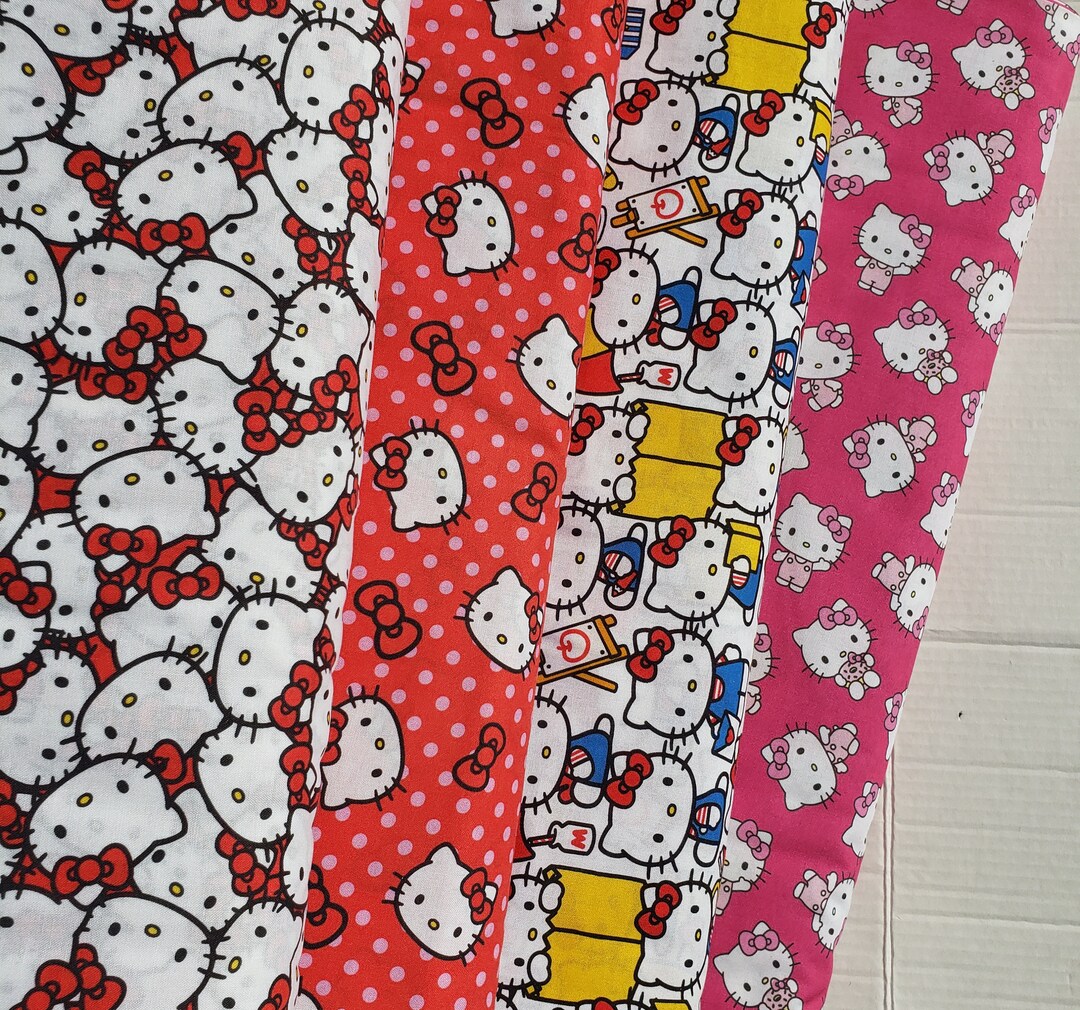 Hello Kitty Cotton Fabric - Etsy