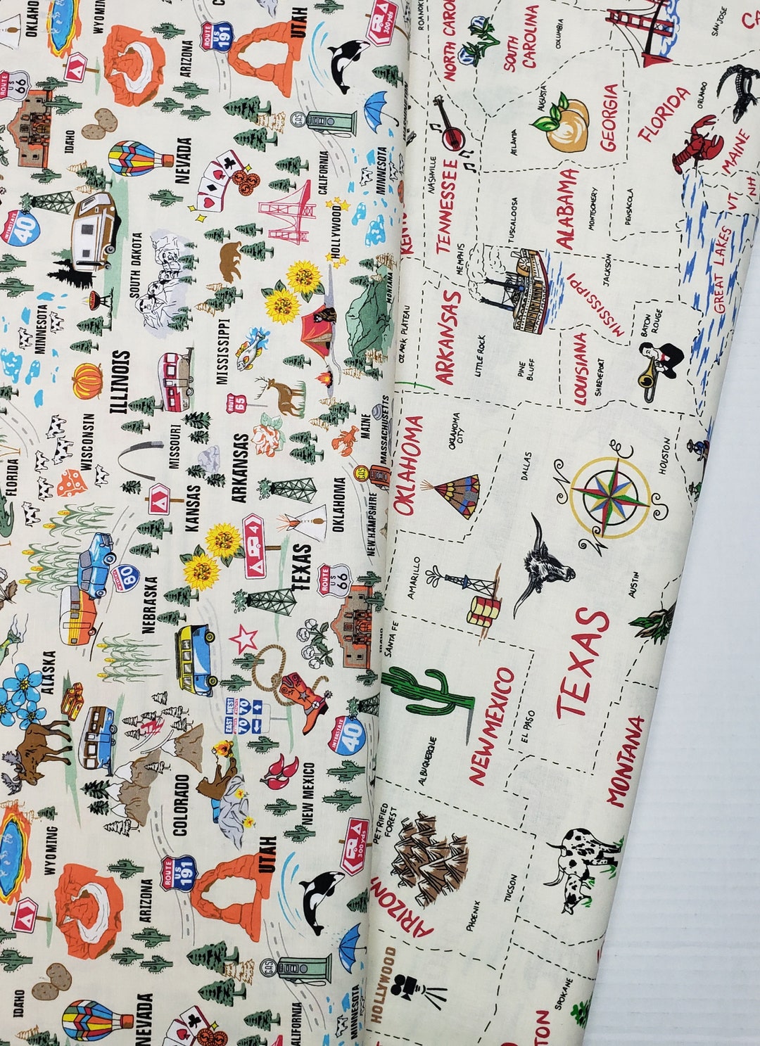 States Cotton Fabric - Etsy