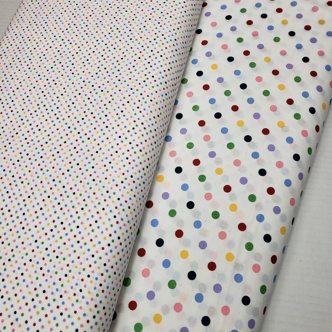 Colorful Polka Dot Cotton Fabric - Etsy