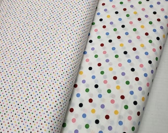 Rainbow Polka Dots Repeat Simple Fabric Mid Century Polka Dots Large by ...