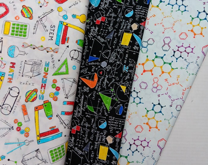 Math and Science Fabric Science Space Biology Physics Mathematics ...