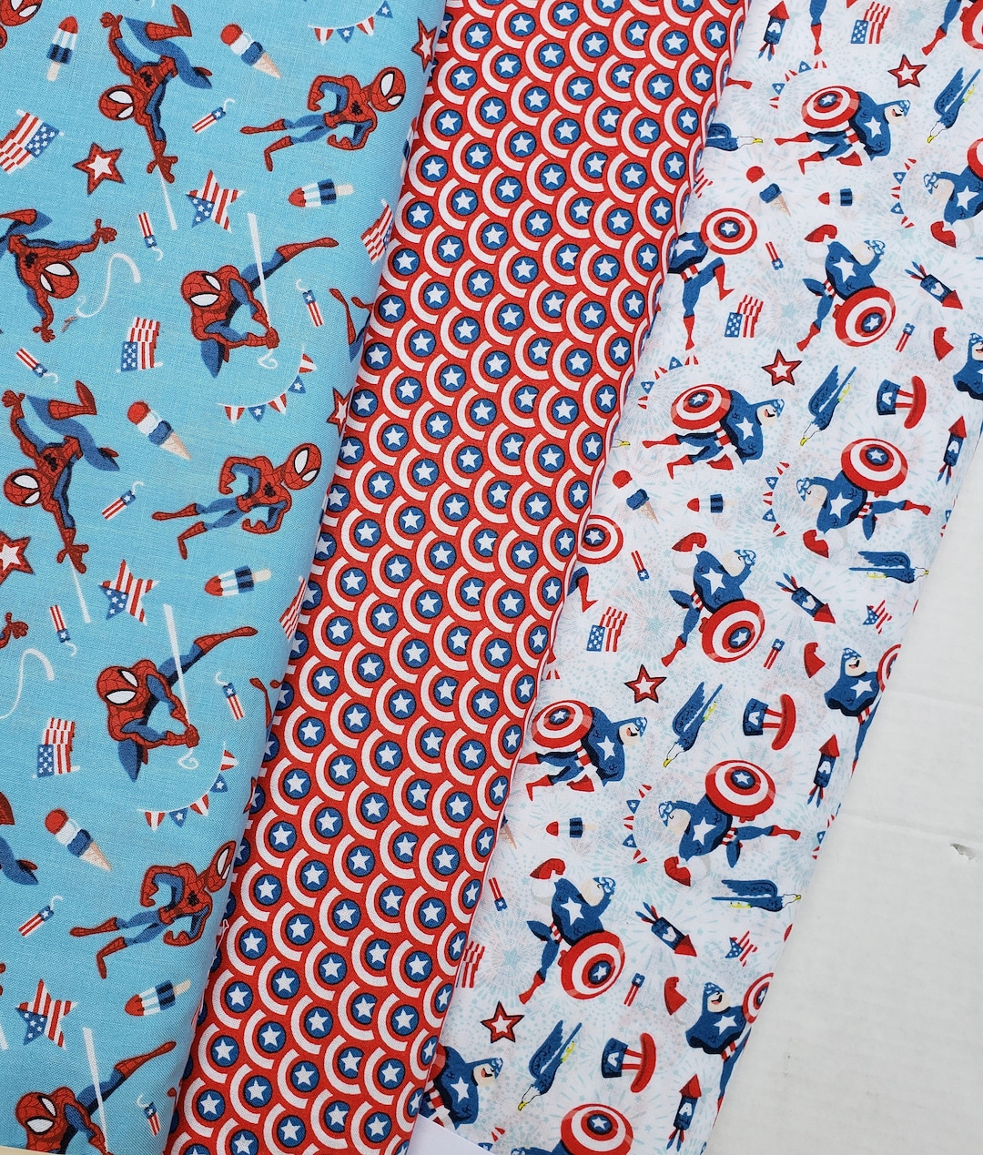 Marvel Comic Book Super Heroes Patriotic Cotton Fabric by the Yard - Etsy