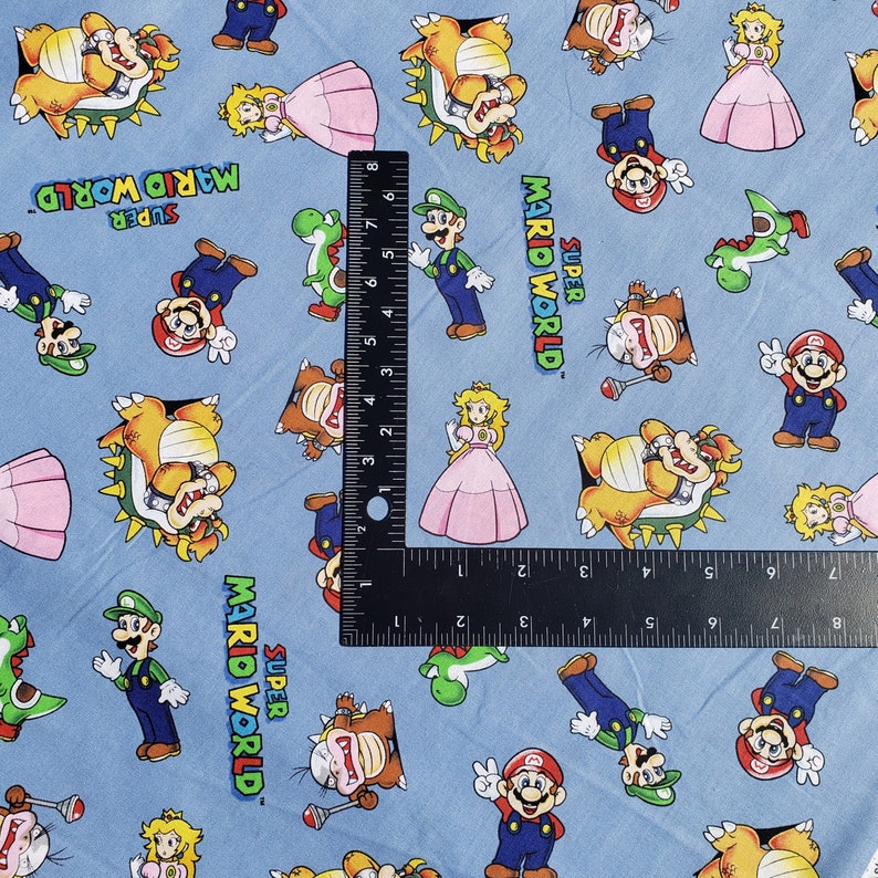 Super Mario Cotton Fabric - Etsy